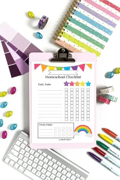 Homeschool Daily Checklist - FREE Printable, 10 Designs