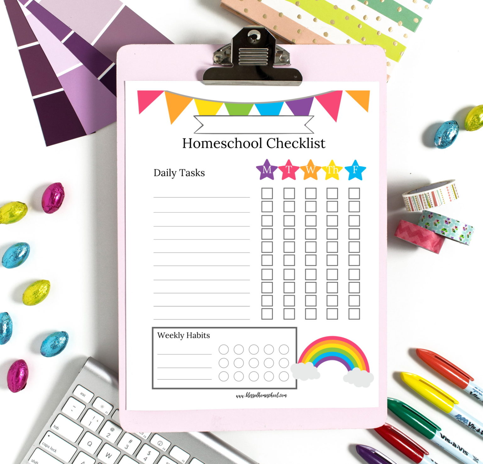 Homeschool Daily Checklist - FREE Printable, 10 Designs