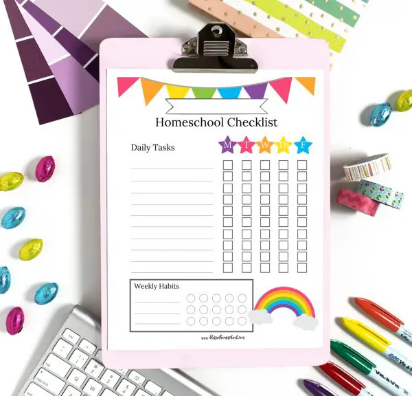 Homeschool Daily Checklist - FREE Printable, 10 Designs