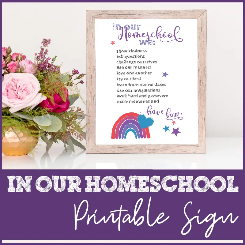 Homeschool Rules Printable Poster - Blessed Homeschool