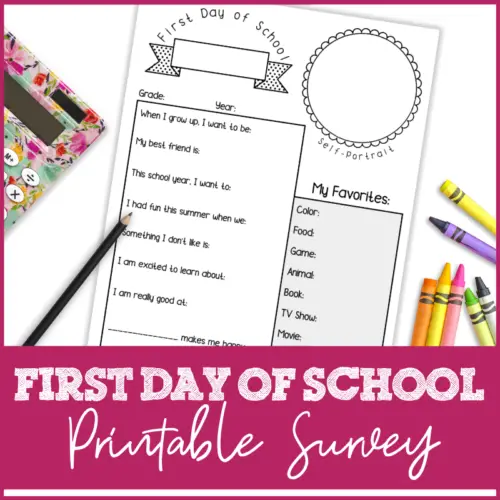Printable First Day of School Survey - Blessed Homeschool