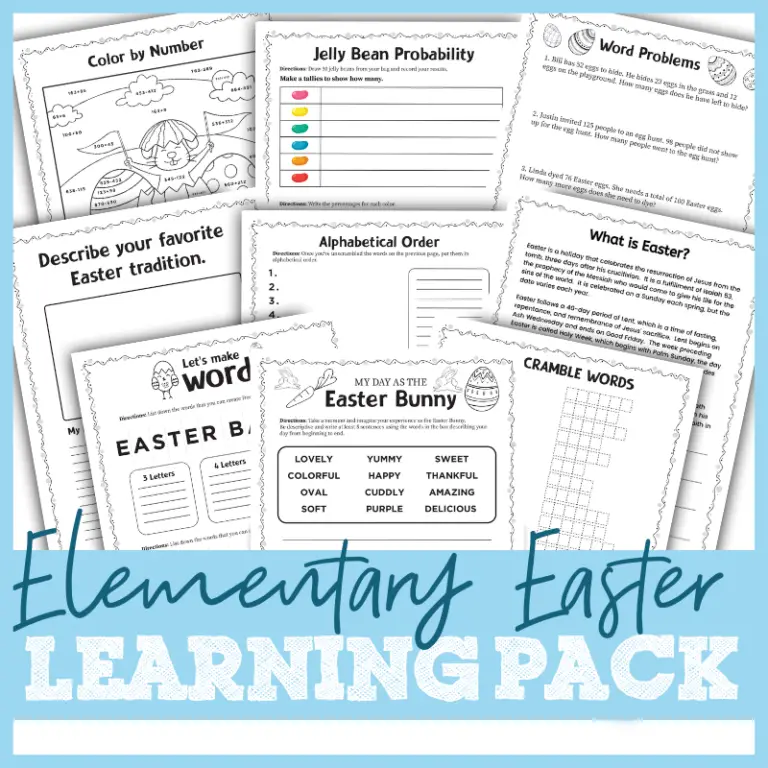 Easter Printable Worksheets for Elementary School