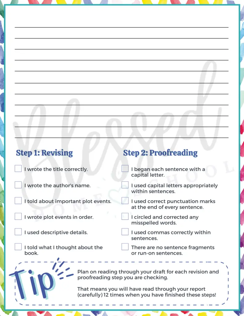English Writing Templates for Kids - Blessed Homeschool