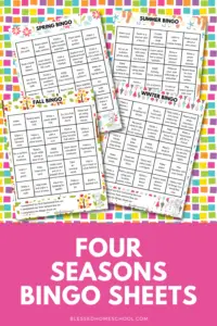 Four Seasons Free Printable Bingo Activity for Kids
