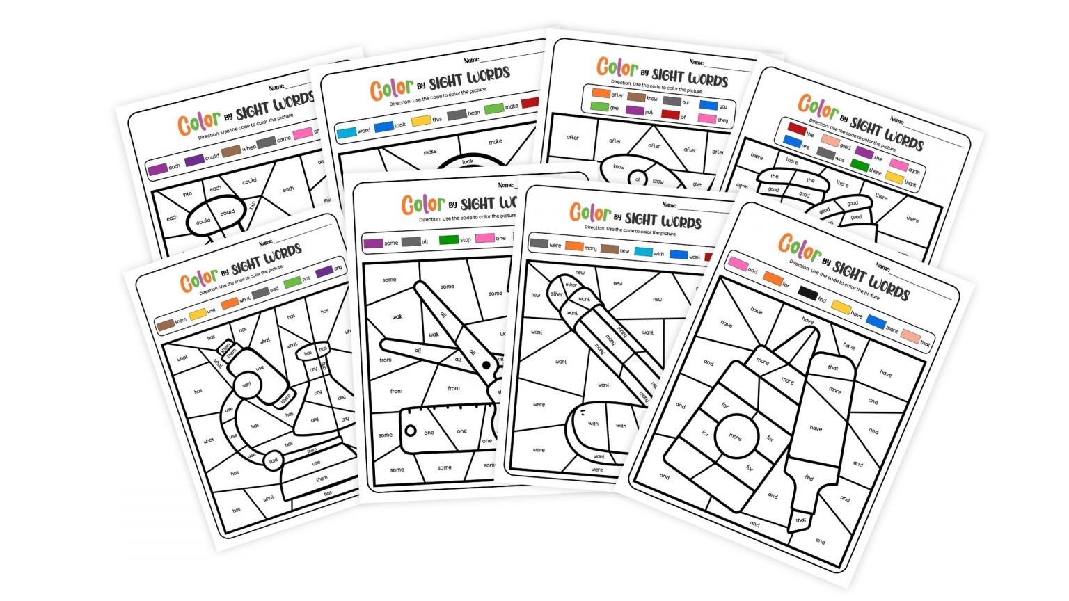 8 FREE Sight Word Coloring Pages for Early Readers