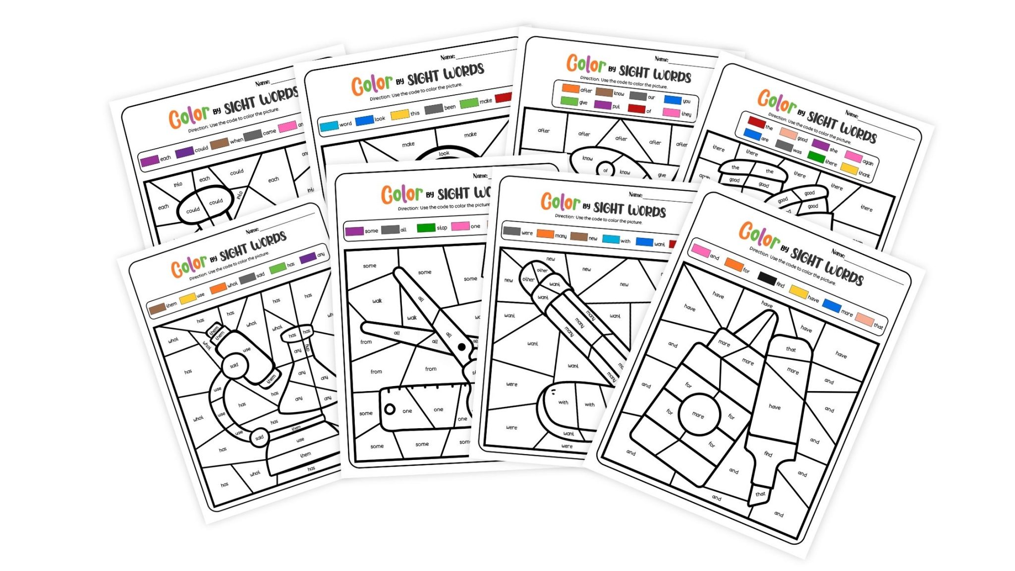 8 FREE Sight Word Coloring Pages for Early Readers