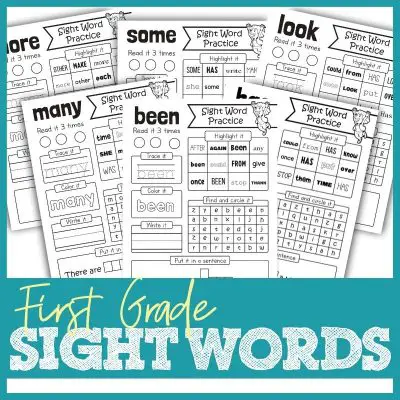 First Grade Sight Words - Printable Sight Word Packet