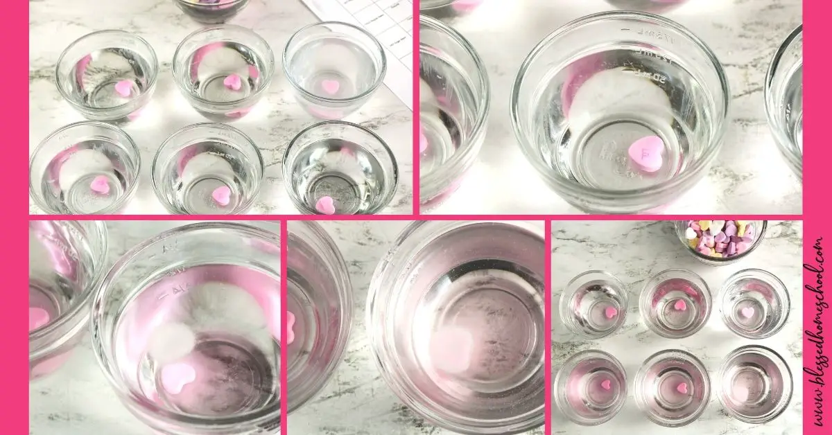 Easy Valentine's Day Dissolving Candy Hearts Experiment