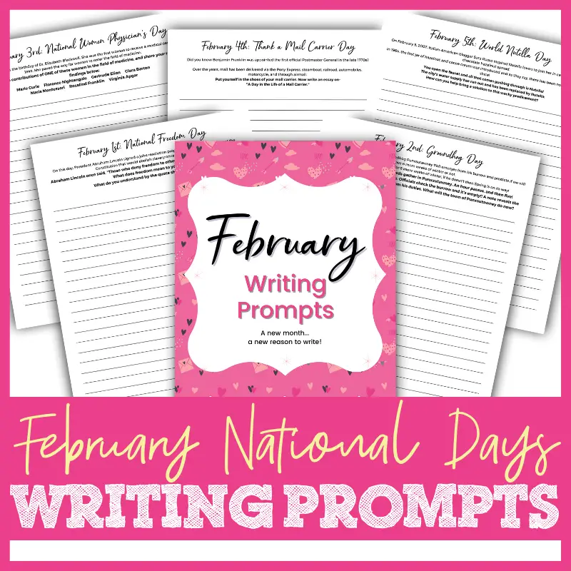 February National Days Writing Prompts for Kids