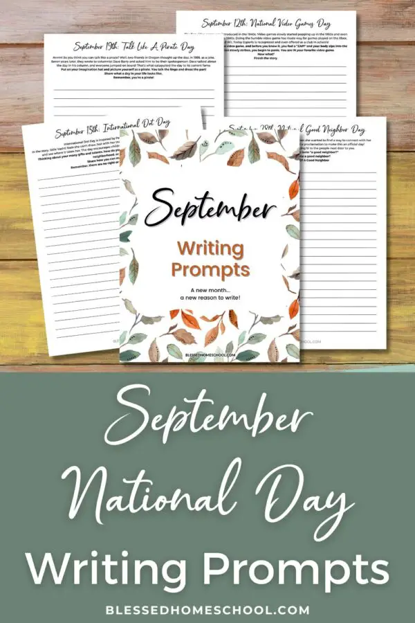 30 Printable September Prompts (Easy Writing Activity!)