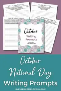 31 October Writing Prompts + FREE Printable Calendar