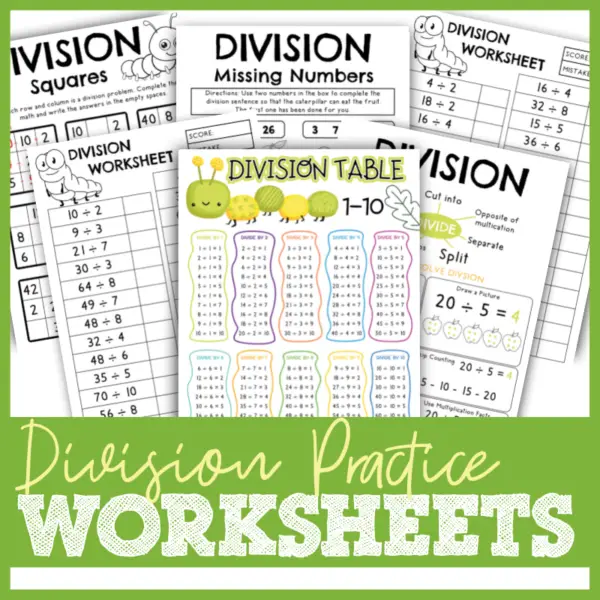 Division Practice Worksheets for Elementary Students