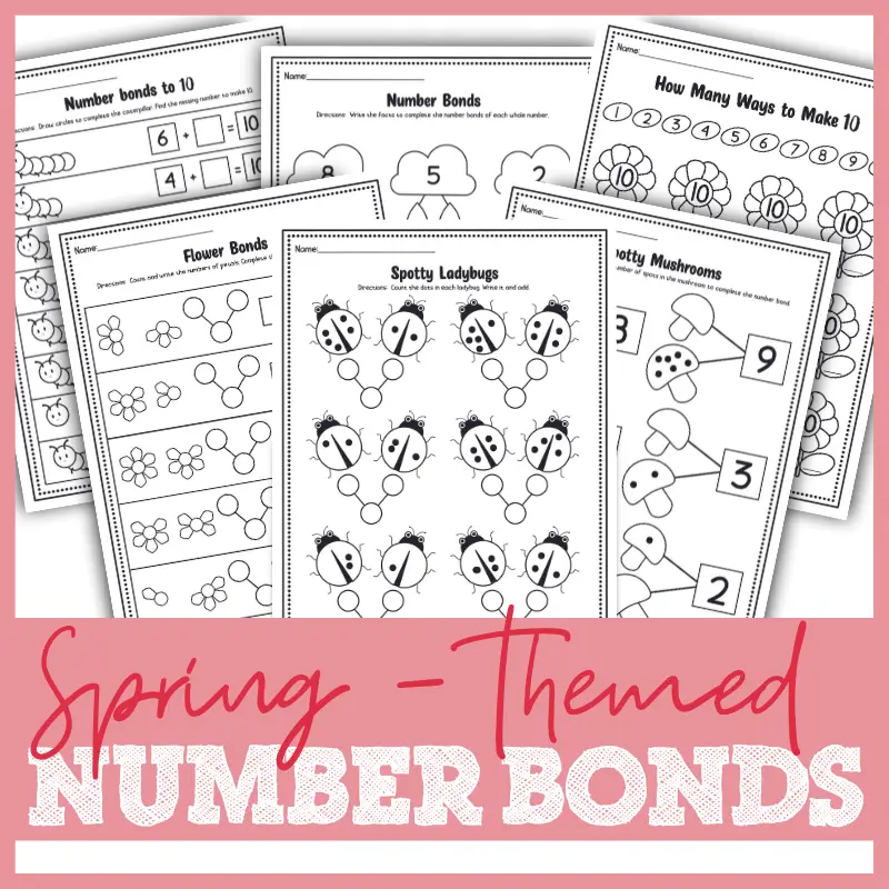 Number Bonds to 10 Worksheet for Elementary Students