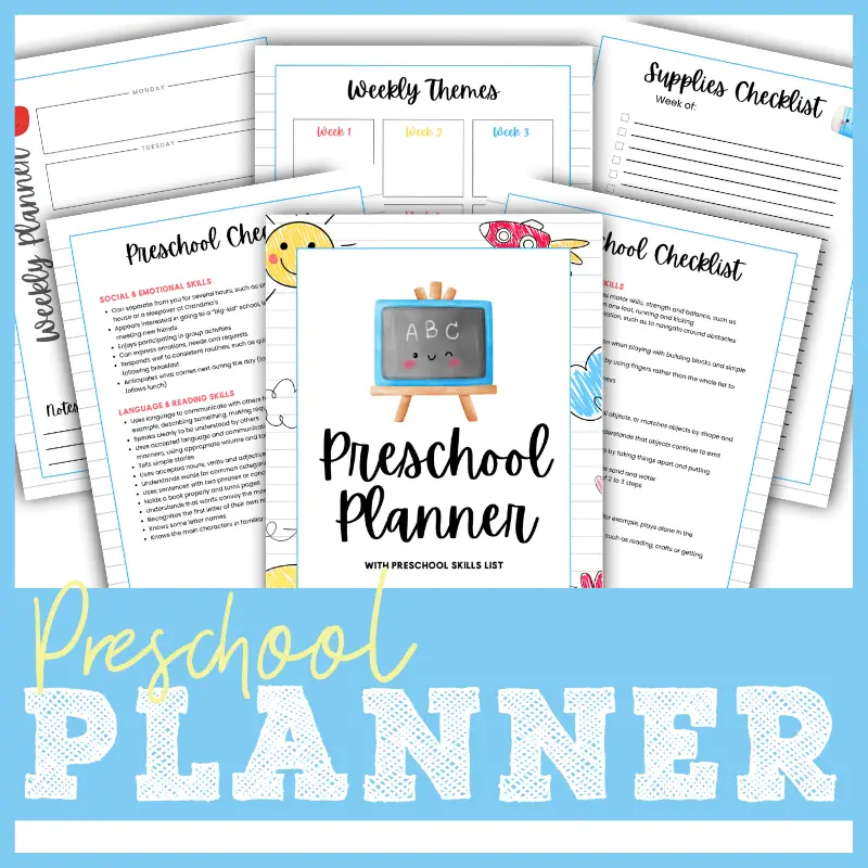FREE Homeschool Preschool Planner Printable