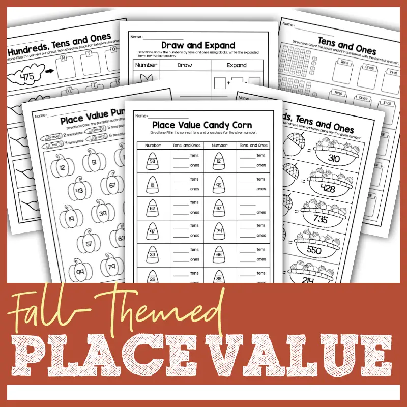 Fall Place Value Worksheets | Math Worksheets