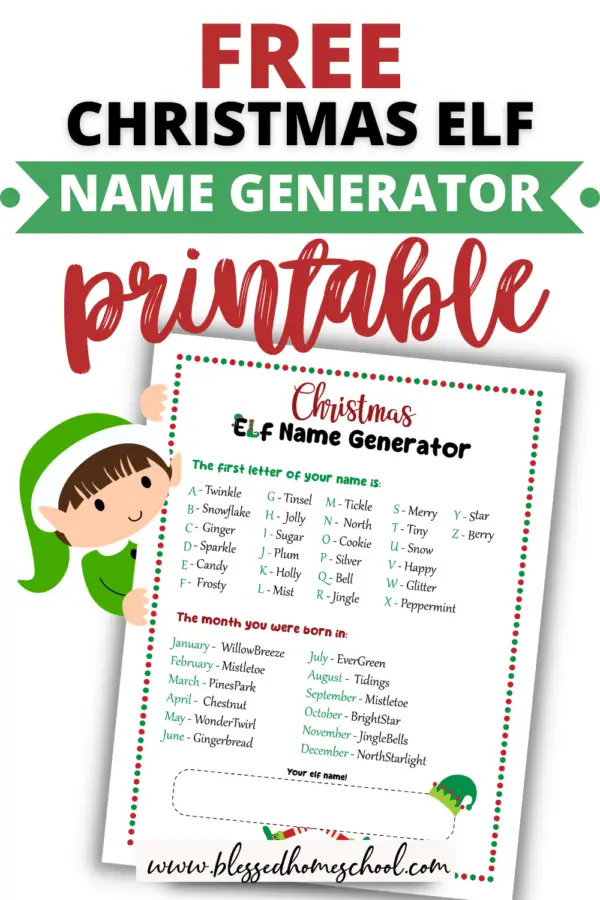 Christmas Elf Name Generator Printable {FREE Download}