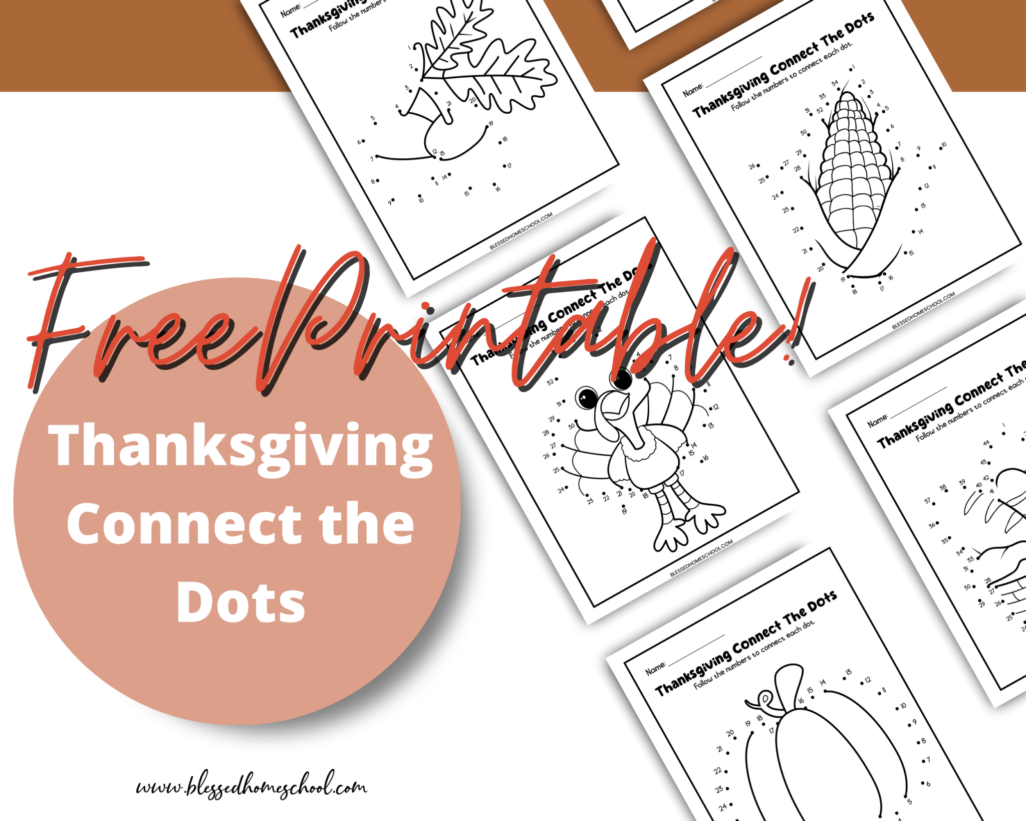 FREE Thanksgiving Connect the Dots Printable for Kids