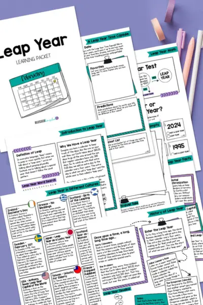 Free Leap Year Learning Packet Printable for Kids