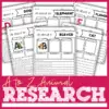 Animal Research Worksheets (A to Z) | Elementary Printables