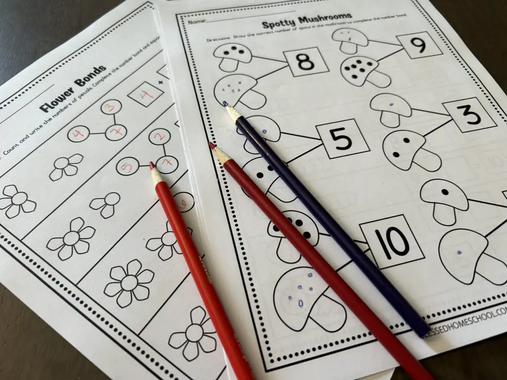 FREE Number Bonds to 10 Worksheet {Math Printables for Kids}