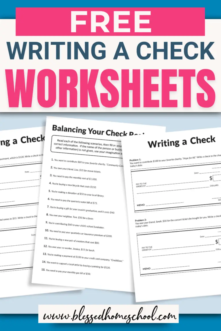How to Write a Check + FREE Writing a Check Worksheet