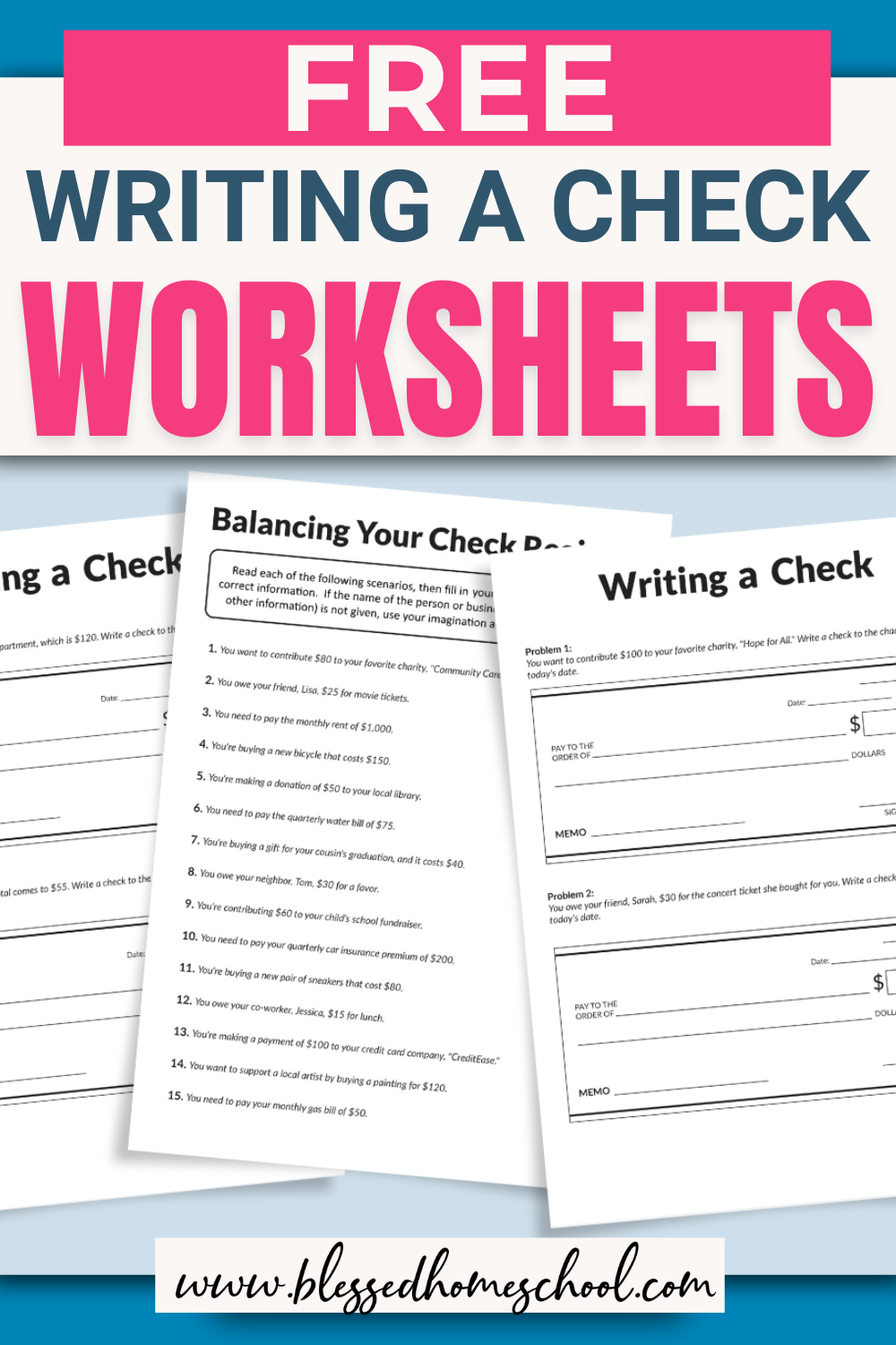 How to Write a Check + FREE Writing a Check Worksheet