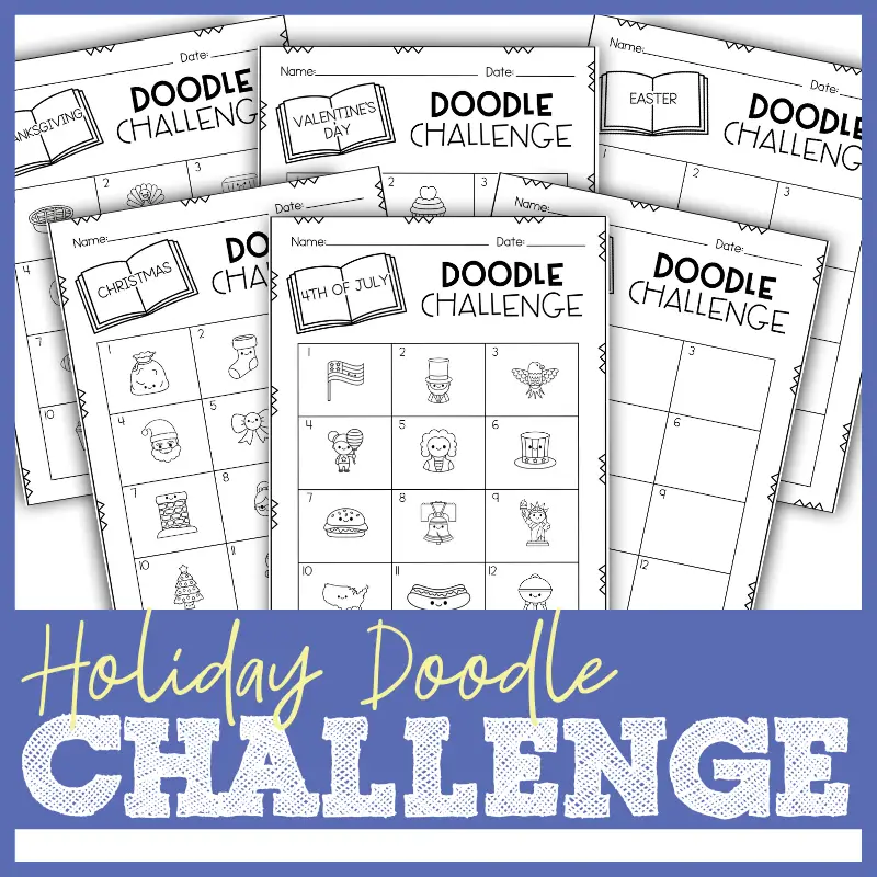 Holiday Doodle Challenge Printable for Kids